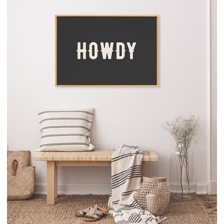 Kate and Laurel Sylvie Howdy Landscape Black Framed Canvas by Honey ...