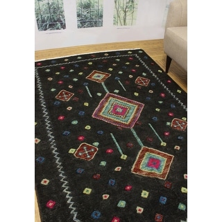 Noori Rug High-Low Chobi Manizha Eggplant/Pink Rug - 5'2" x 7'1" - Bed ...