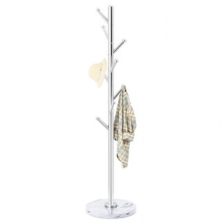 Coat Rack with Natural Marble Base, Solid 201 Stainless Steel Coat Rack ...