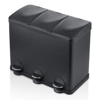 40L 3-Compartment Steel Recycling Trash Can - Bed Bath & Beyond - 39860521