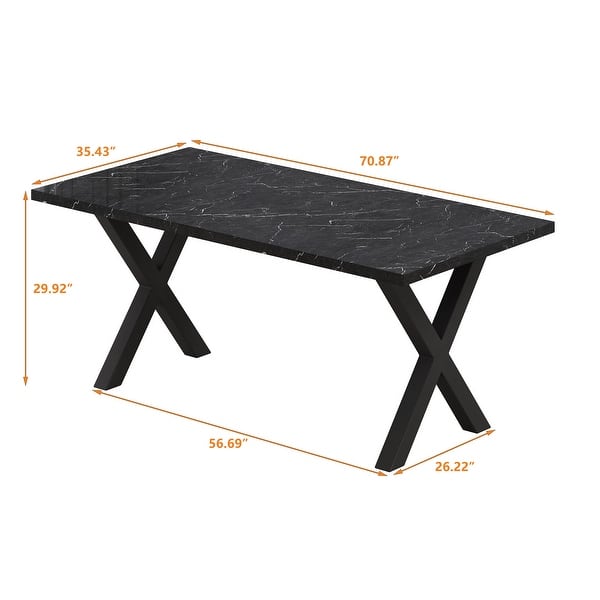 Modern Square Dining Table with X-Shape Table Leg - Bed Bath & Beyond ...