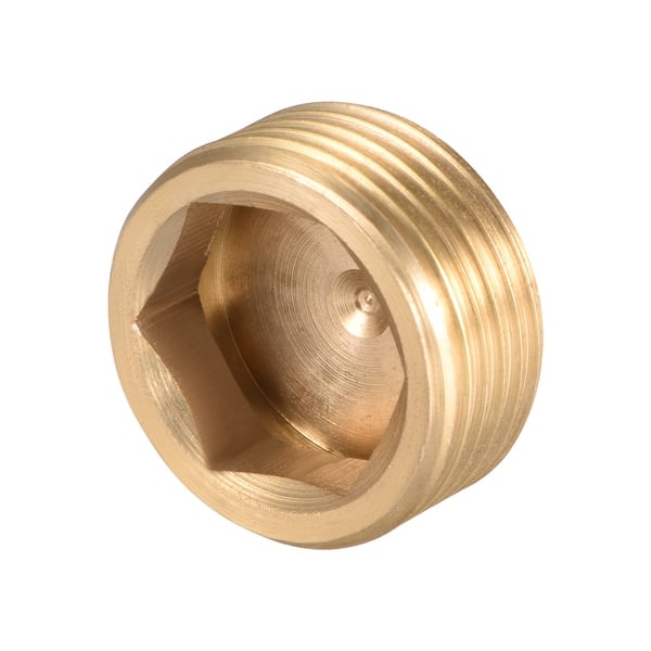 Brass Pipe Fitting,Hex Counter Sunk Plug,3/4" G Male Pipe Adapter 2pcs ...