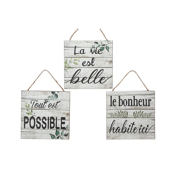 Mdf Wall Signs (Inspirational - French) (8 X 8) (Asstd) - Set of 3 ...