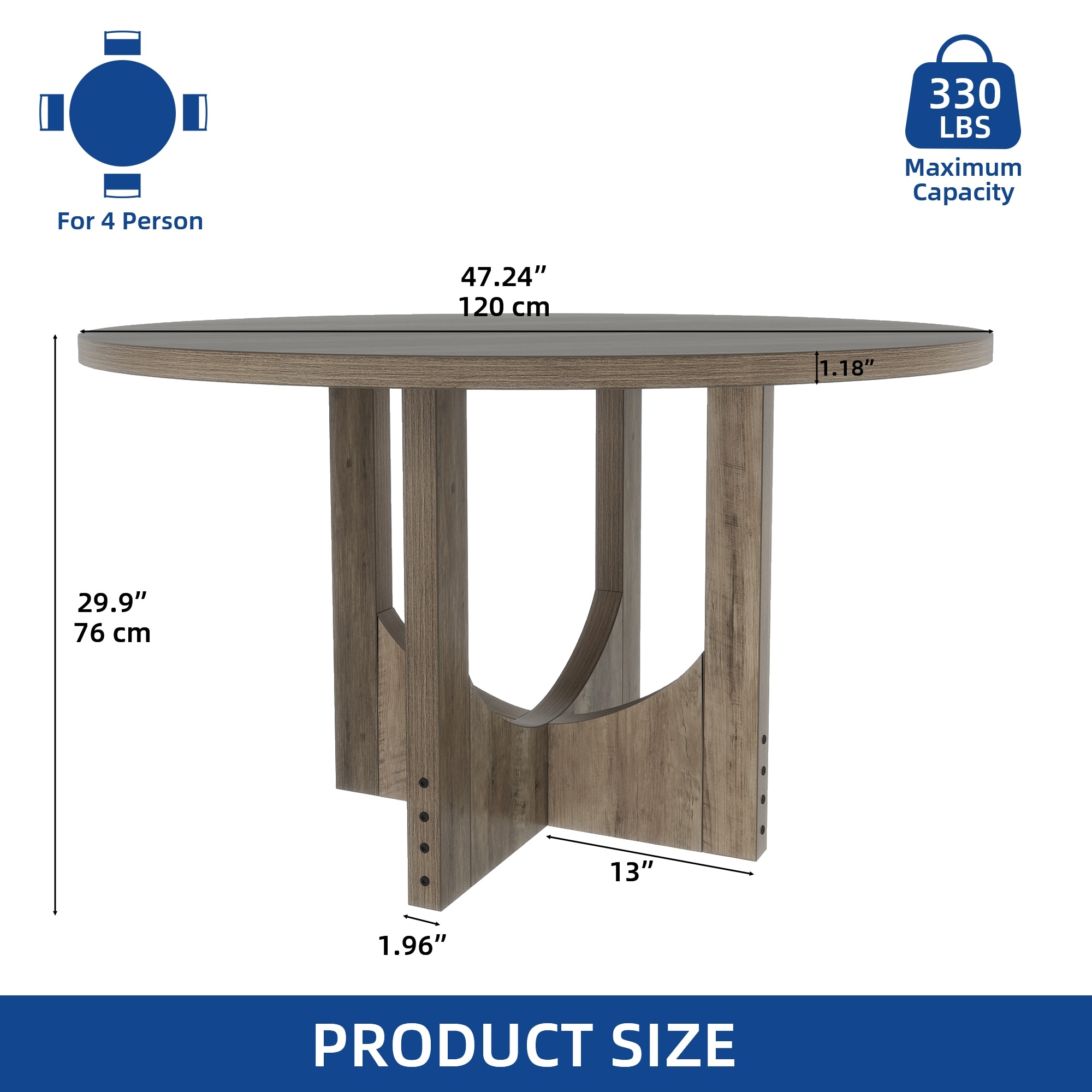 70 cm round dining table