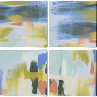 Emma Caroline 'Rainbow Scrape' Canvas Art (Set of 4) - Bed Bath ...