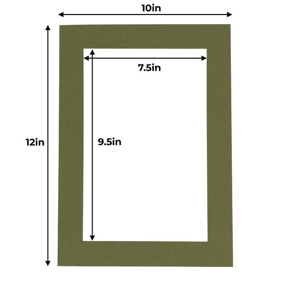 10x12 Mat for 8x10 Photo - Dill Green Matboard for Frames Measuring 10 ...