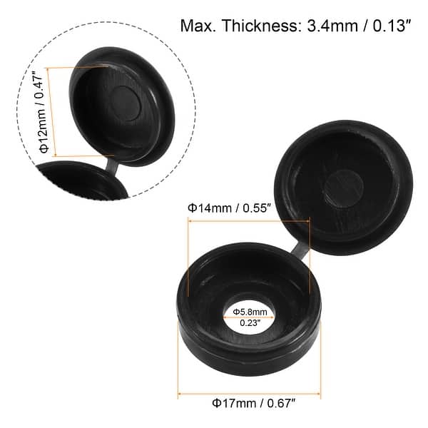 Plastic Hinged Screw Cover Cap Hole Fold Snap Washer - Bed Bath ...