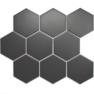TileGen. 4" x 4" Porcelain Mosaic Tile in White Floor and Wall Tile (11 ...