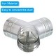 4 Inch 3 Way Duct Splitter Y Connector Air Vent Duct Hose Exhaust Pipe ...