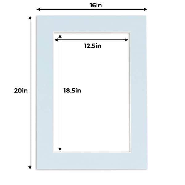 13x19 Mat for 16x20 Frame - Precut Mat Board Acid-Free Baby Blue 13x19 ...