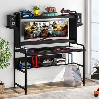 50 inches Gaming gamer desk with hutch and storage shelf Computer Desk ...