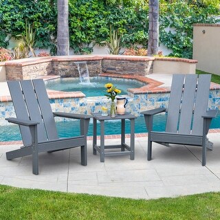 Outdoor Adirondack Chair Set with Side Table, High Back and Wide ...