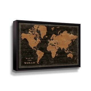 World Map Industrial Gallery Wrapped Floater-framed Canvas - Bed Bath ...