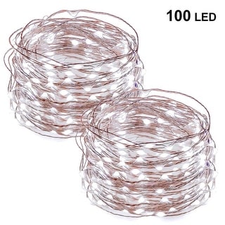33FT 100 LED Copper Wire String Lights White - Medium - Bed Bath ...