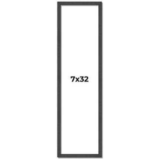 7x32 Frame Brown Solid Wood Picture Frame - Complete Modern Photo - Bed ...