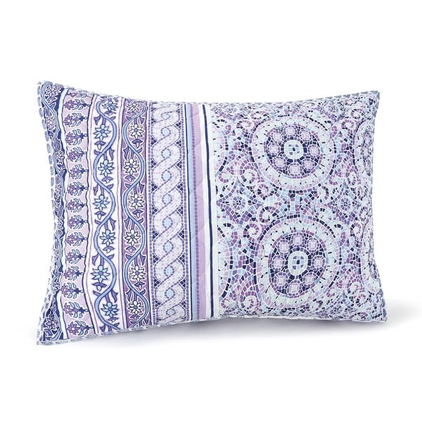 Jessica Simpson Mosaic Border Cotton Pillow Sham - Standard - Bed Bath ...