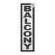 Rectangular "Balcony" Rectangular Outdoor Wall Sign - 35" - Black and ...