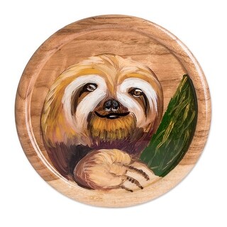 Novica Handmade Sweet Sloth Wood Decorative Plate - Bed Bath & Beyond ...