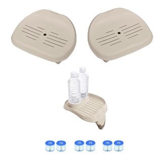 Intex Spa Seat (2 pack) and Cup Holder/Tray & Type A Filter Cartridges ...