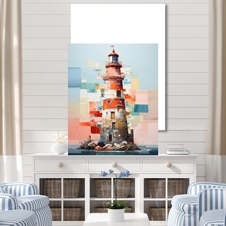 Designart "Minimalism Cubic Lighthouses " Lighthouses Wall Art - Bed ...