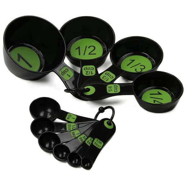Chef Craft 10 Piece Easy Read Measuring Cups & Spoons Set - Black ...