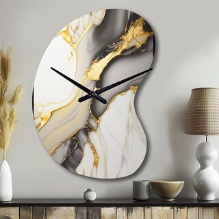 Abstract Geode Marble White And Gold II - Abstract Marble Large Wall ...