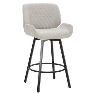 Modern Upholstered and Metal 26" Counter Stool with Swivel, Set of 2 ...