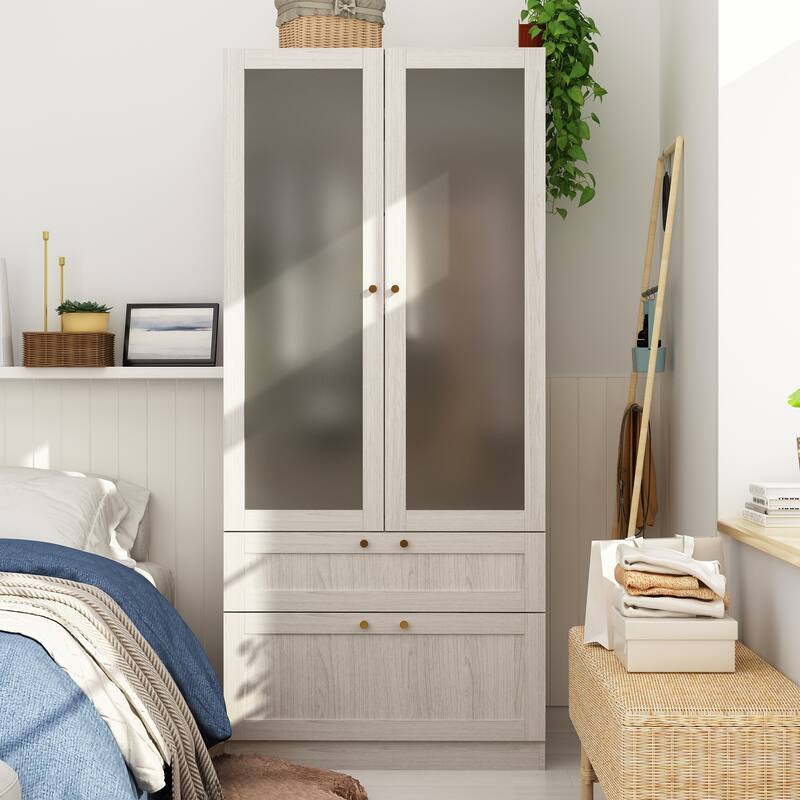 Modular Modern Glass Door Wardrobe:Storage Closet Solution Armoire - On ...