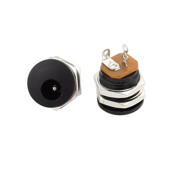 5.5mm x 2.1mm DC Socket Panel Mounting Power Adapter with Screw Nut ...
