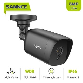 SANNCE 5MP Super HD Wired Analog CCTV AHD-HD Security Camera - Black ...