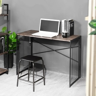 GZMR Rectangular Black Computer Desk with Metal Tube - Bed Bath ...
