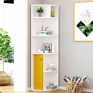 Corner Bookshelf Corner Triangles Cabinet Shelf Living Room Storage ...