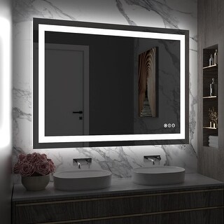 LED Bathroom Mirror , Stepless Dimmable Wall Mirrors with Anti-Fog ...
