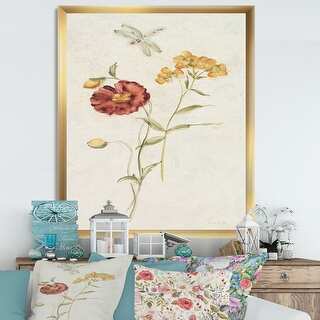 Designart "Wild Simple Wallflowers III" Farmhouse Framed Art Print ...