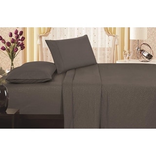 Décor&More 1800 Series Queen Size 4 Piece Vine Embossed Sheet Set ...