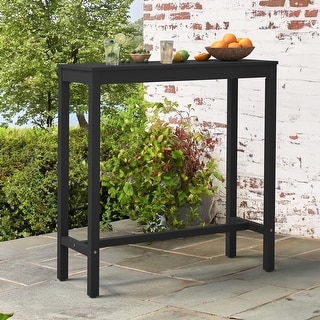 Casual 38 in. Outdoor & Indoor Rectangular Patio Bar Table Wood Dining ...