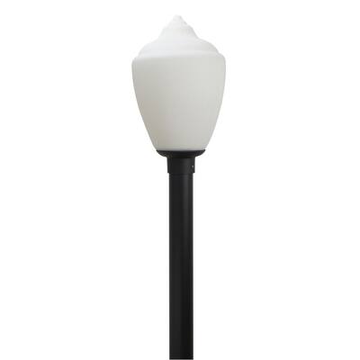 Warm 3000K Black Fitter LED Flame Tip Acorn Post Top Fixture ...