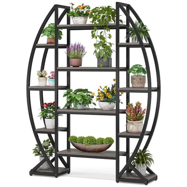 5 Tier Plant Stand Indoor, Half-Moon Shaped Large Plant Shelf - Bed ...