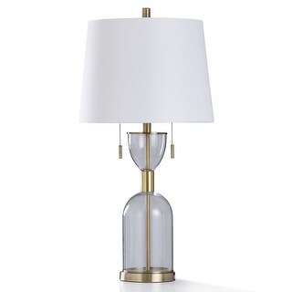 StyleCraft Figurine Brass Metal and Clear Glass Base Table Lamp - Bed ...