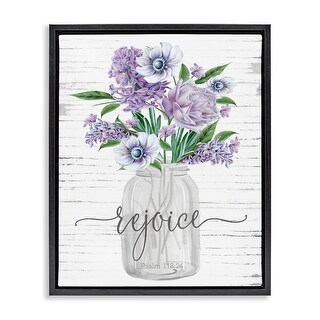 Stupell Purple Rejoice Bouquet Framed Floater Canvas Wall Art Design By ...