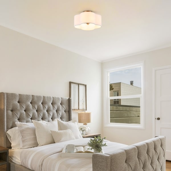 CO-Z 4 Light Clover Semi-Flush Mount Ceiling Light - Gold & White - On ...