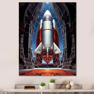 Designart "Rocketship Reverence II" Rocketship Canvas Print - Bed Bath ...