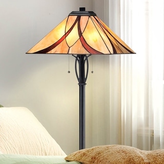 Luxury Mediterranean Tiffany Floor Lamp, 60"H x 17"W, with Old World ...