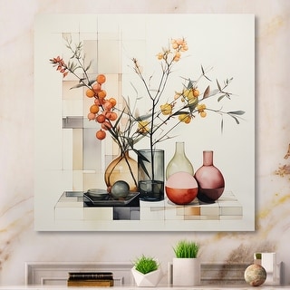 Designart "Still Life Arrange I" Abstract Still Lifes Metal Wall Art ...