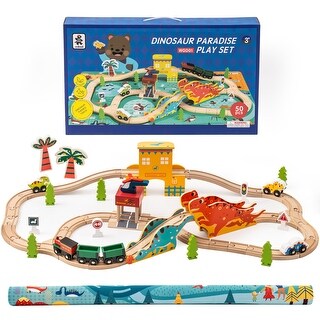 Wooden Train Set Wooden Train Track Set with Bridge Ramp Magnetic - Bed ...