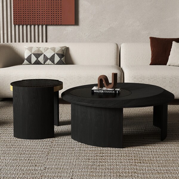 Set of 2 Round Coffee Tables Mid century Nesting Coffee Tables Sofa Center Tables On Sale Bed Bath Beyond 42104925