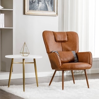 Hausfame Faux Leather Wingback Accent Chairs Living Room Chairs - Bed ...