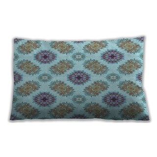 Ahgly Company Patterned Indoor-Outdoor Tron Blue Lumbar Throw Pillow ...