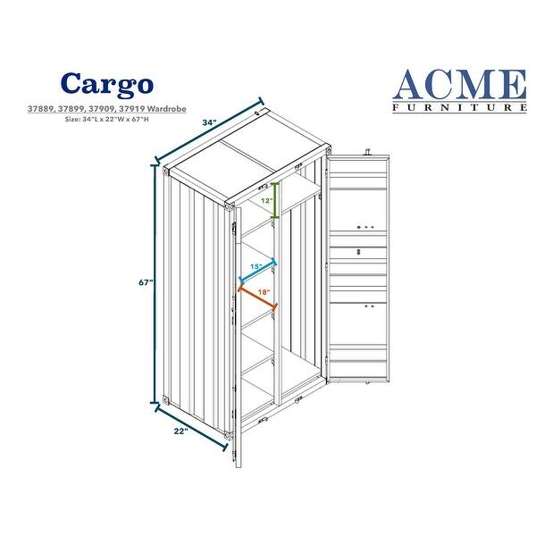 White Metal Cargo Wardrobe with Double Door for Bedroom, Garage - Bed ...