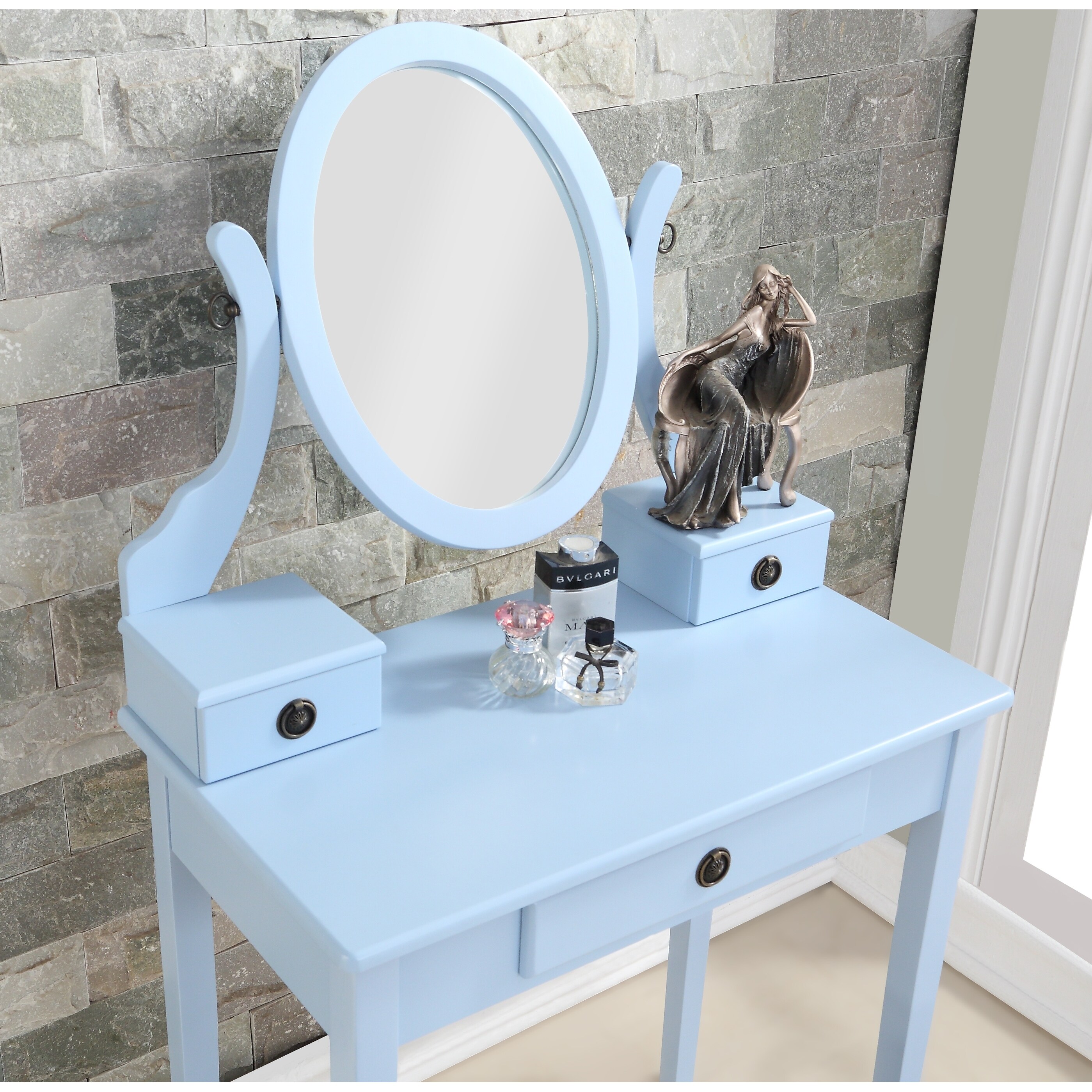 blue makeup vanity set